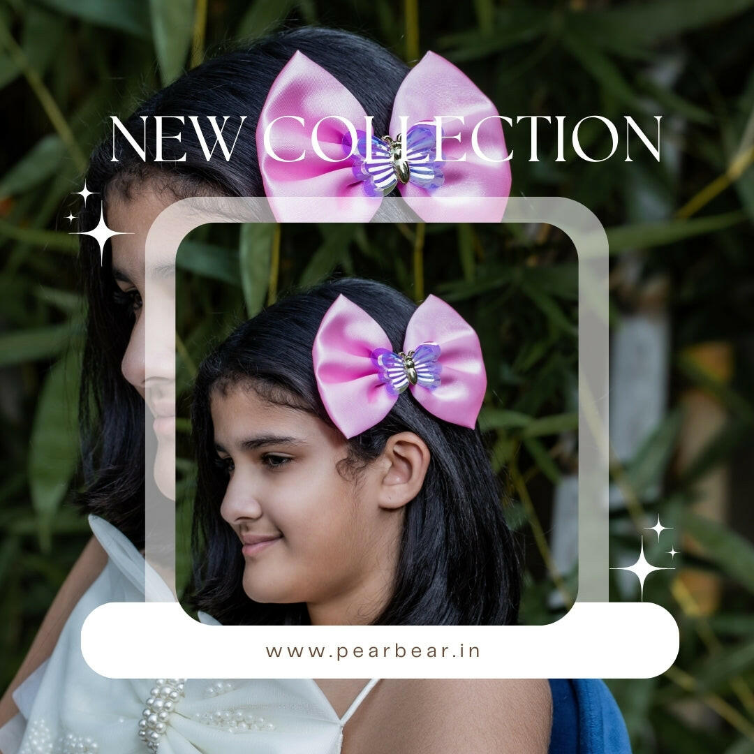 Pear Bear Shiny butterfly bow